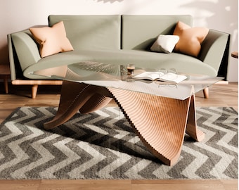 Parametric Table Wavy CNC Cut Files Art Decor Wavy Wooden Table Decor ...