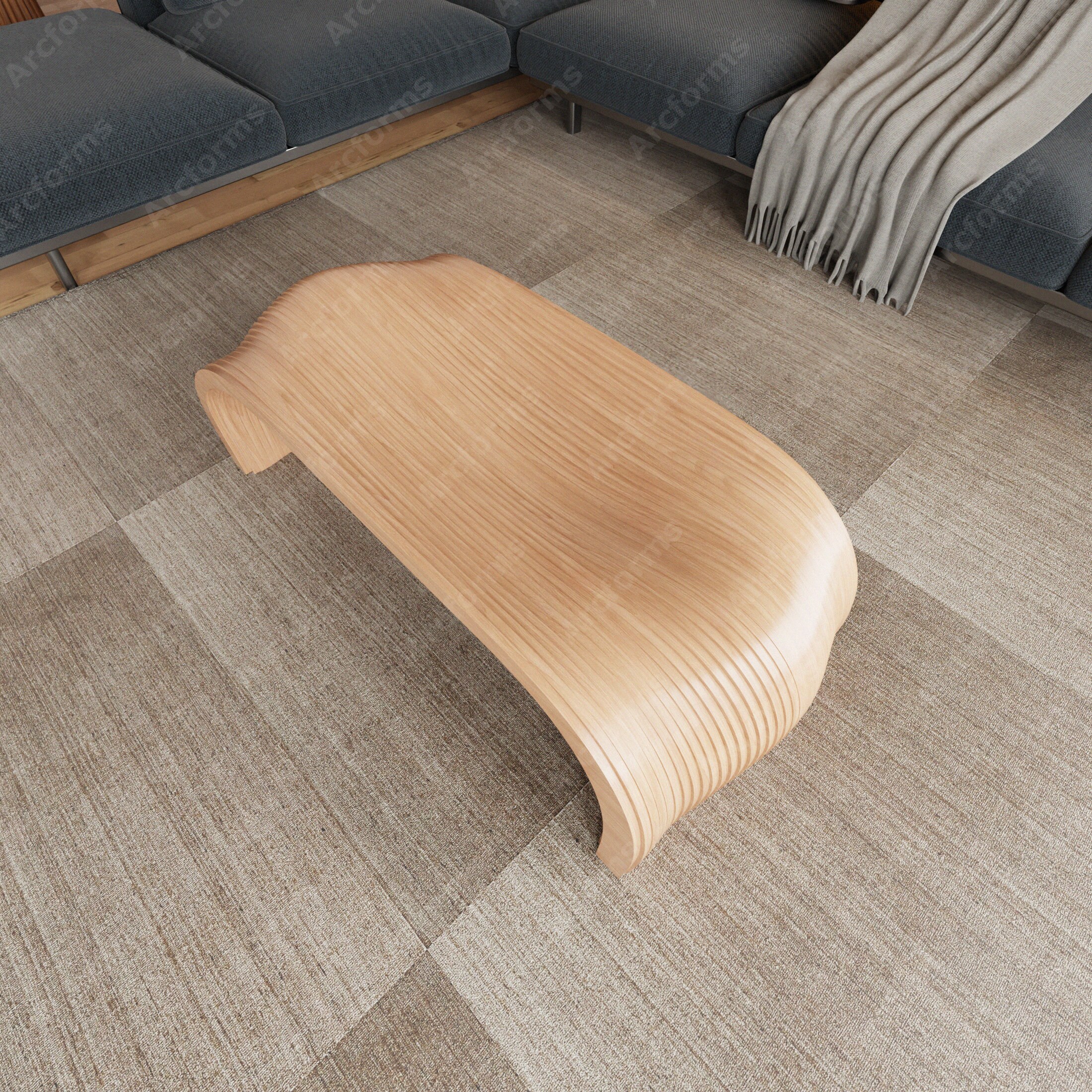 Parametric Table Wavy CNC Cut Files Art Decor Wavy Wooden Table Decor ...