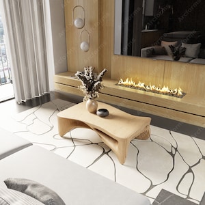 Parametric Table Wavy CNC Cut Files Art Decor Wavy Wooden Table Decor ...