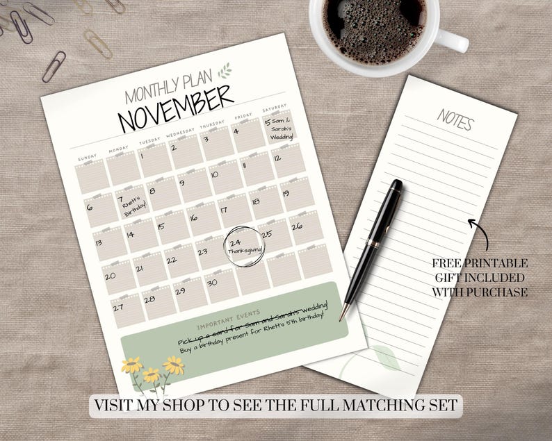 Monthly Self-care Planner Checklist for Mental Health Set, Student Well ...