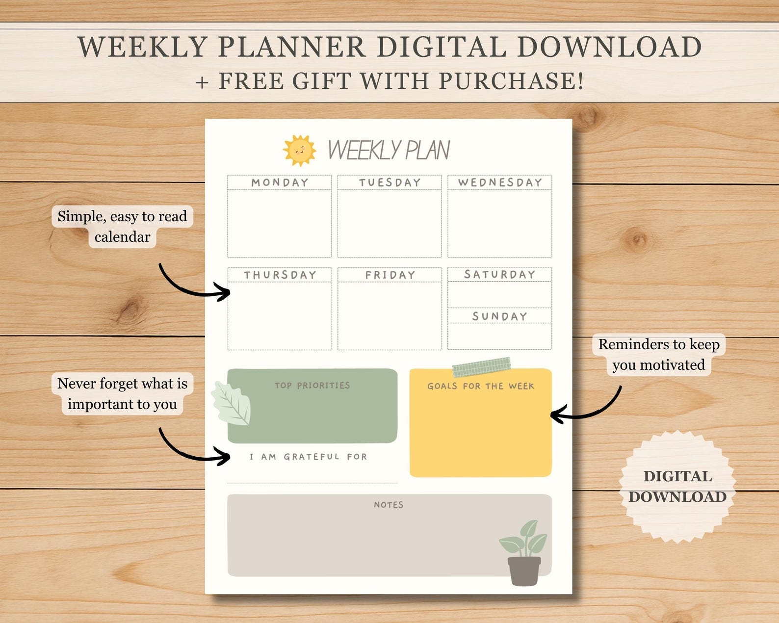 Weekly Self-care Planner Printable • Wellness Checklist Journal ...