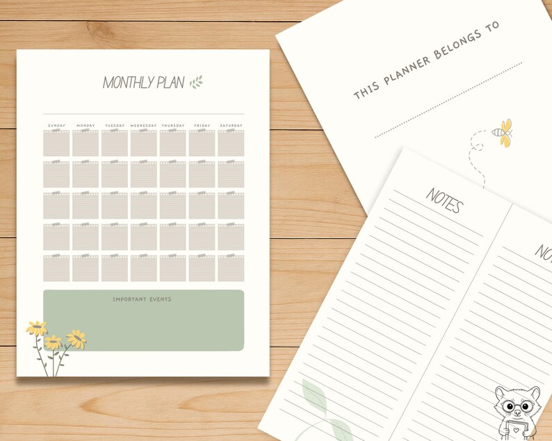 Sunshine Planner Printable • Daily Weekly Monthly PDF • Self Care ...