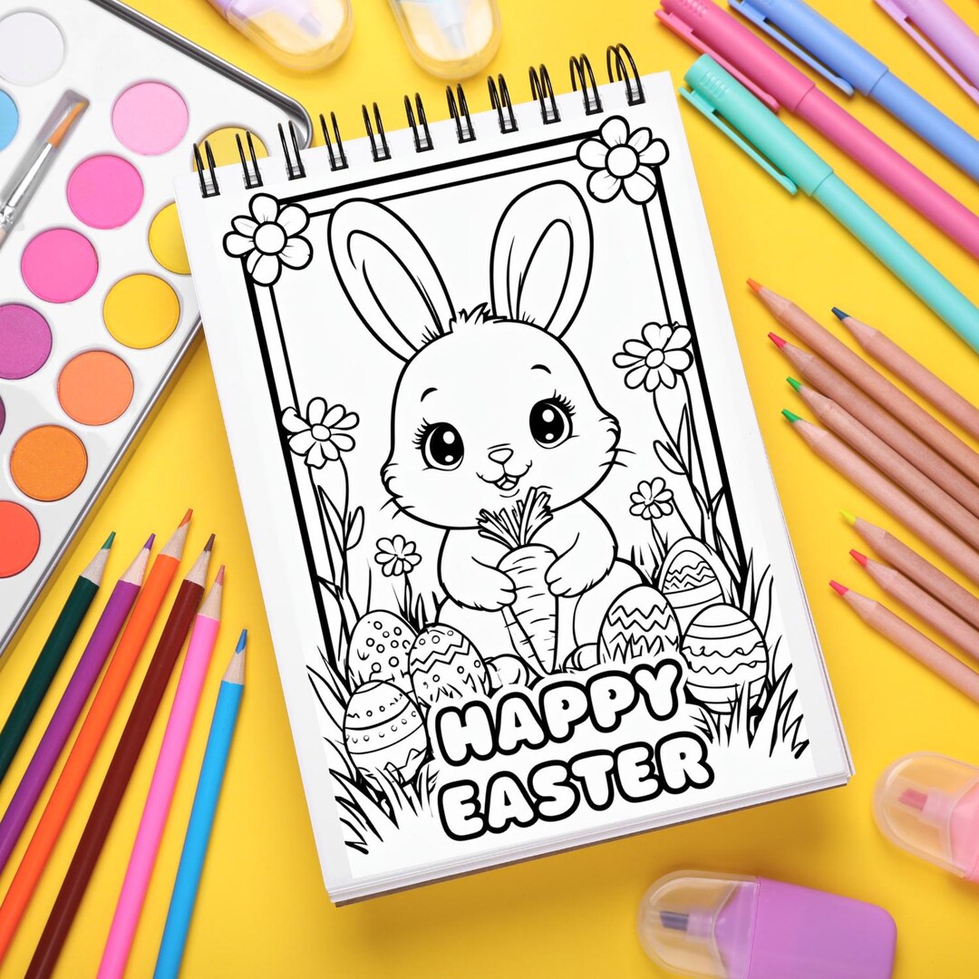 Easter Colouring Page for Kids and Adults | Printable Easter Art & Fun ...