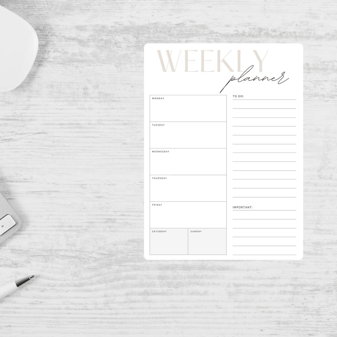 Weekly Planner DIGITAL DOWNLOAD A4 & A5 - Etsy