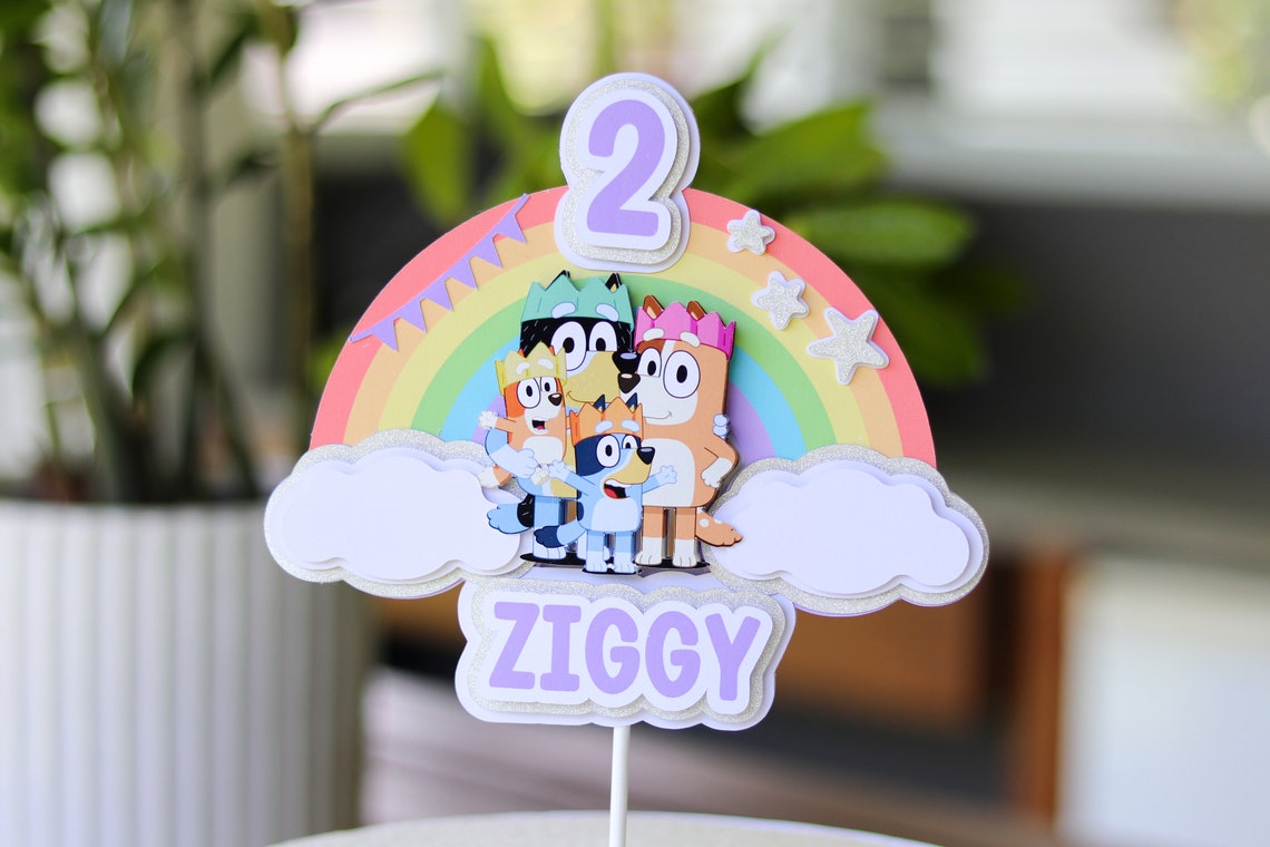 Bluey Inspired Cake Topper - Etsy