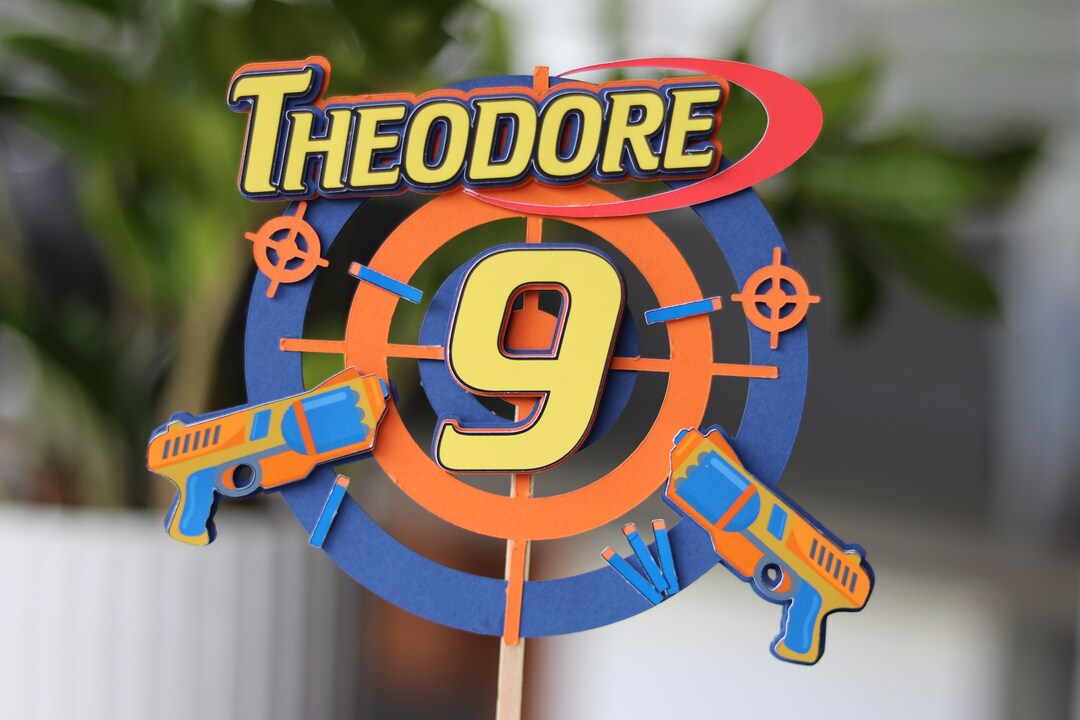 Nerf Dart Gun Inspired Cake Topper - Etsy