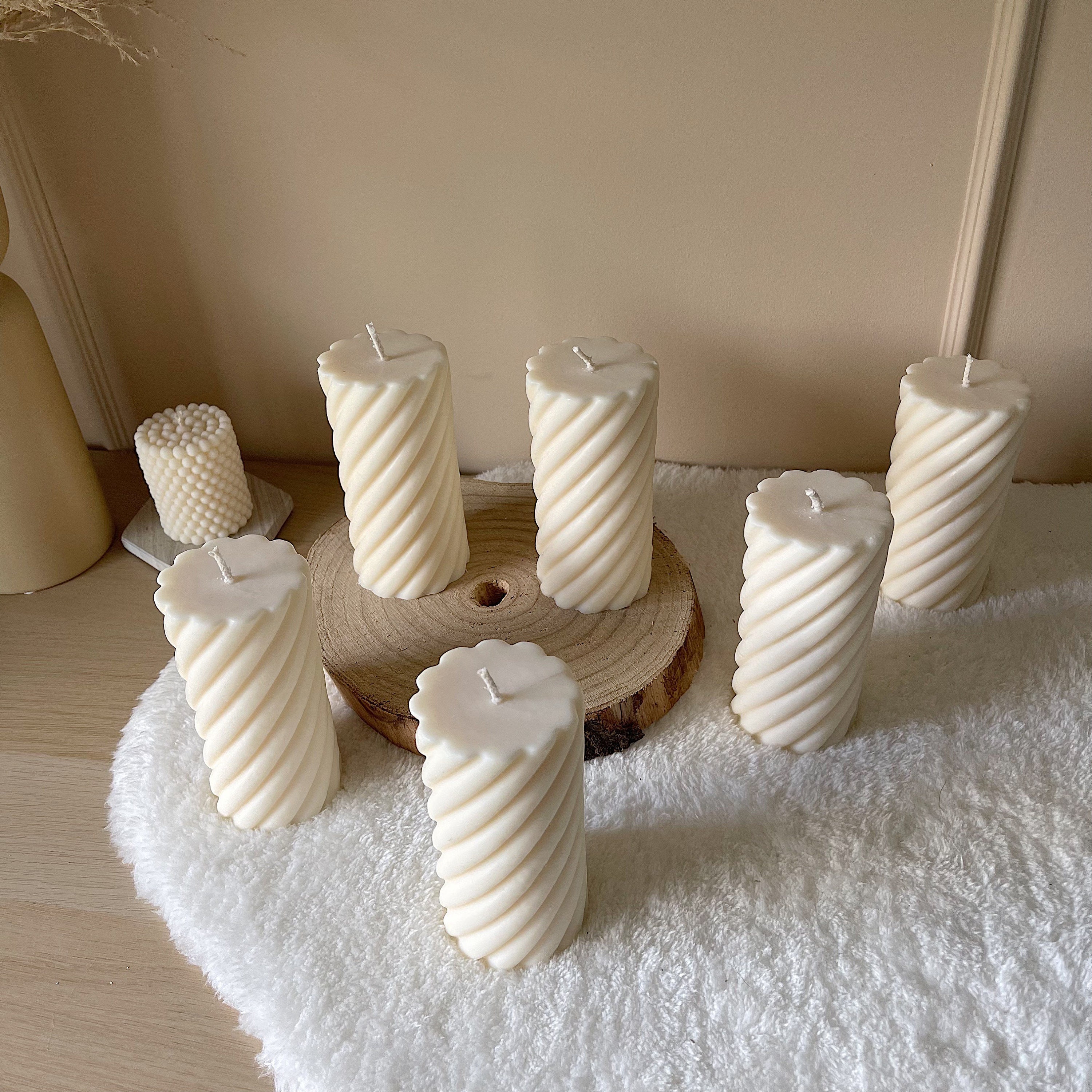 Aesthetic Swirl Pillar Candle XL Handmade Candle Wedding Gifts ...