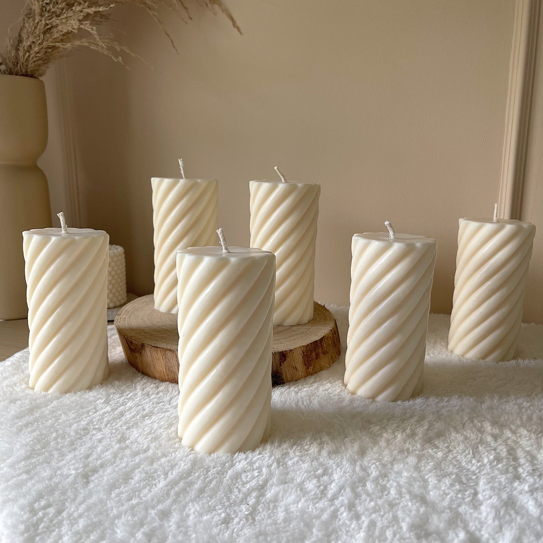 Aesthetic Swirl Pillar Candle XL Handmade Candle Wedding Gifts ...