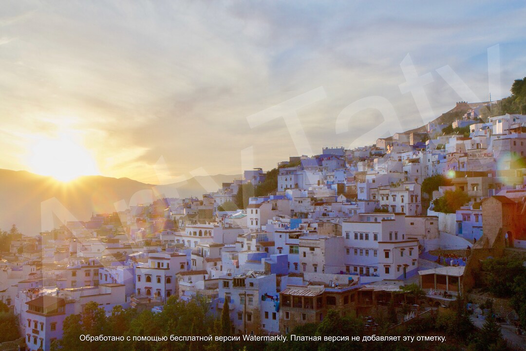 Printable Photo Morocco. Blue City. Moroccan Cityscape Photo ...
