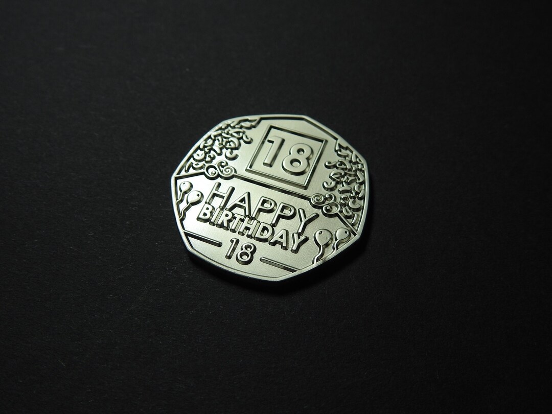 18th Birthday Coin Happy Birthday Gift Matte Silver - Etsy
