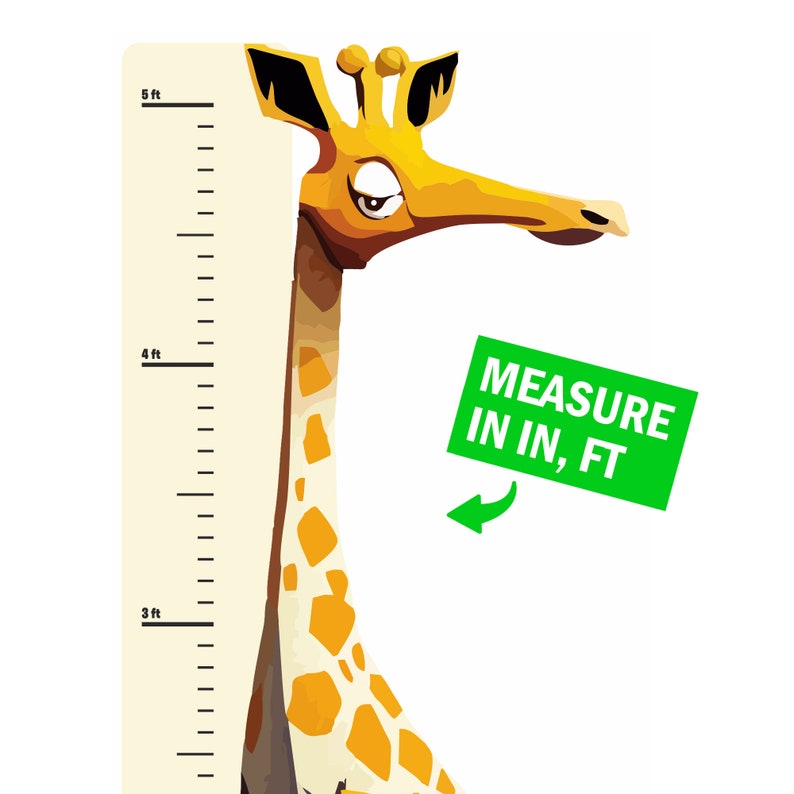 Giraffe Growth Chart Ruler SVG Kids Height Chart for Kids Baby Gift ...