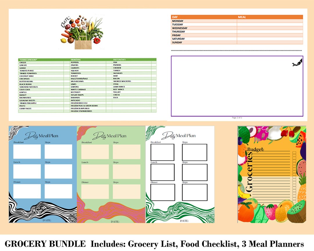 Digital Download/printable GROCERY BUNDLE - Etsy