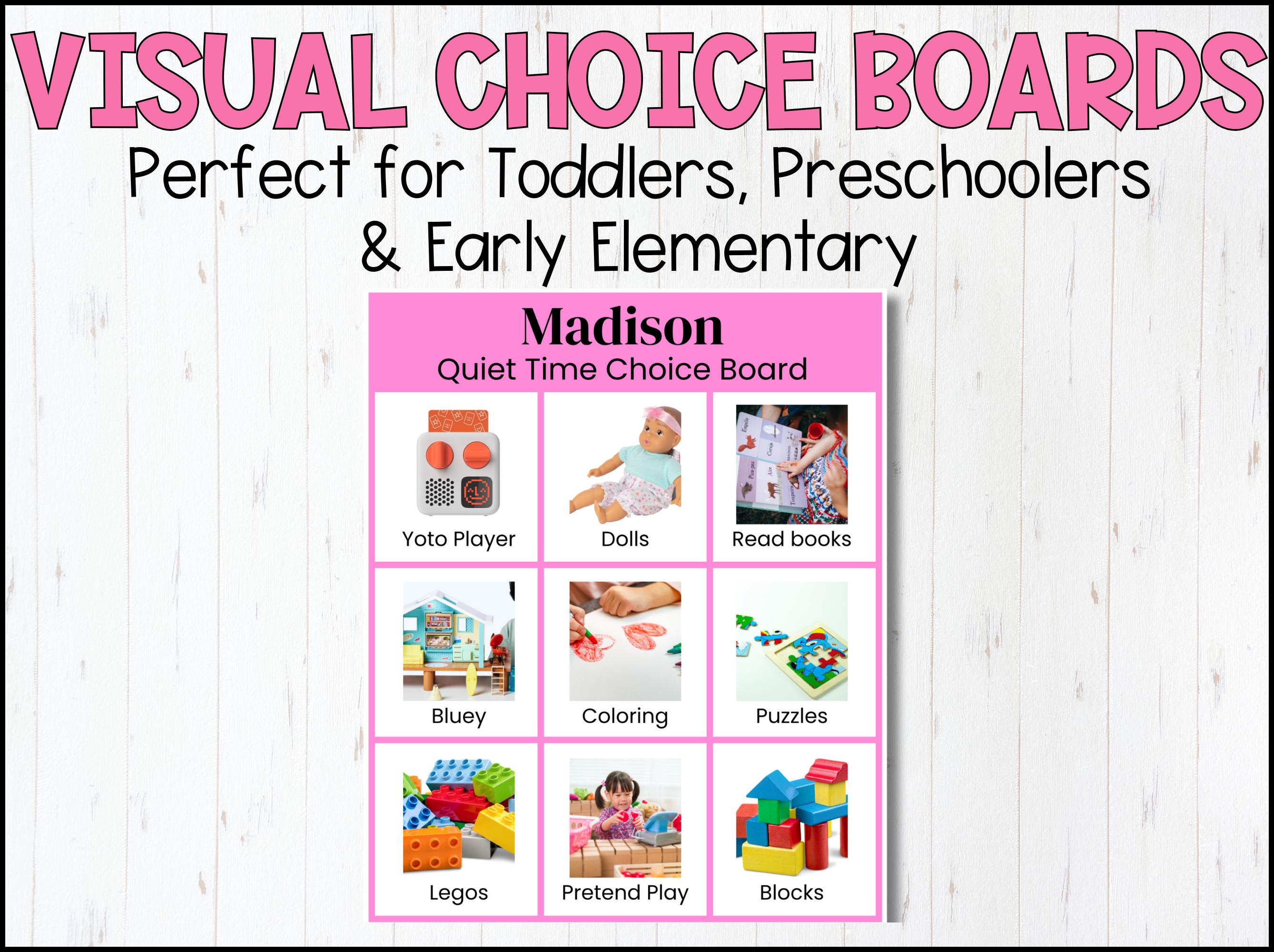 Kids Activity Choice Board: Homeschool Visual Routine Chart (canva ...