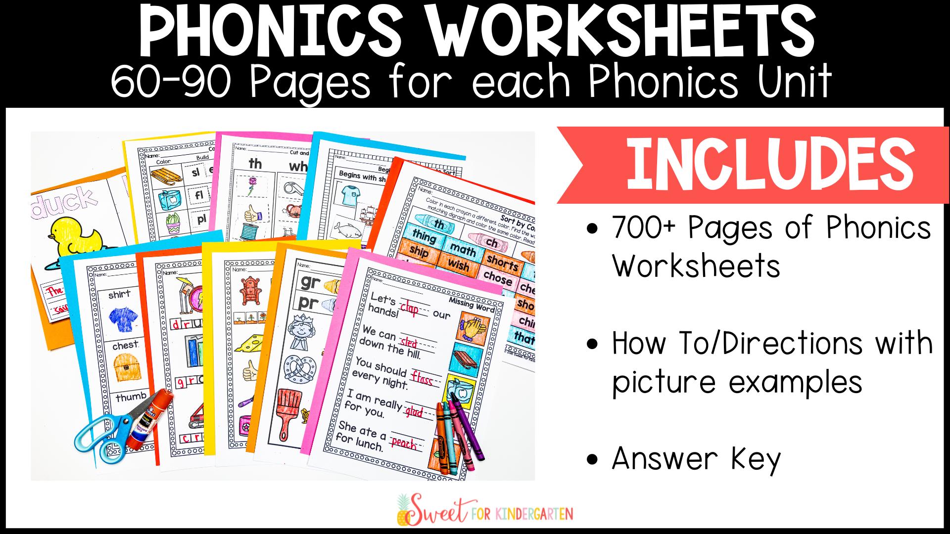 Complete Kindergarten Phonics Curriculum Lessons Activities Worksheets ...