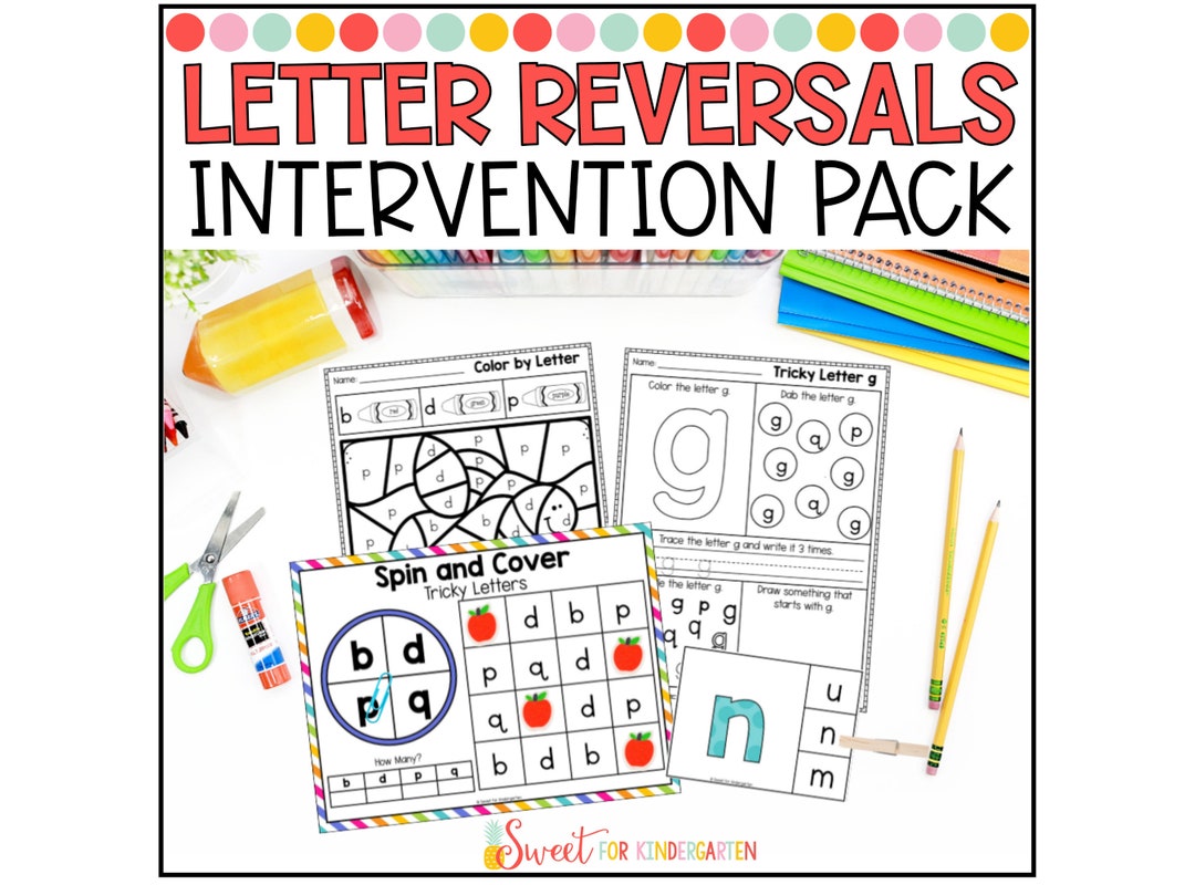 Letter Reversals Intervention Center Activities and Worksheets | B D P ...