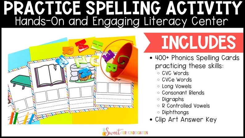Phonics Spelling Cards Bundle: Hands-on Word Building Activity (PDF) - Etsy