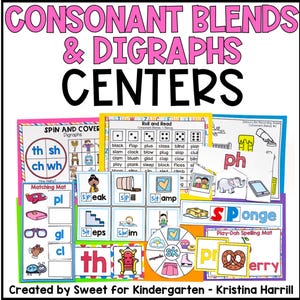 Phonics Games: Consonant Blends & Digraphs Literacy Centers (PDF ...