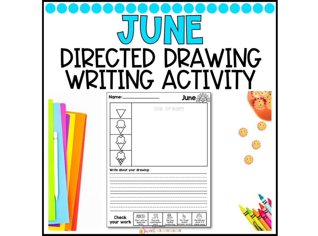June Directed Drawing & Writing Journal: Summer Activity (PDF) - Etsy