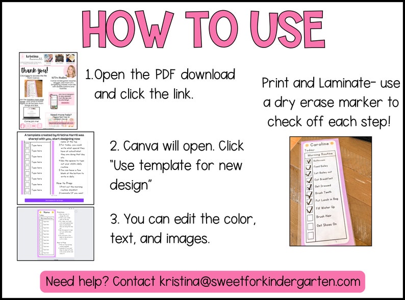 Kids Daily Routine Checklist: Editable Chore Chart Canva Template ...