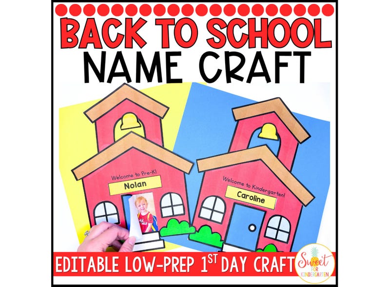 Editable Name Craft for Back to School Printable First Day Activity ...