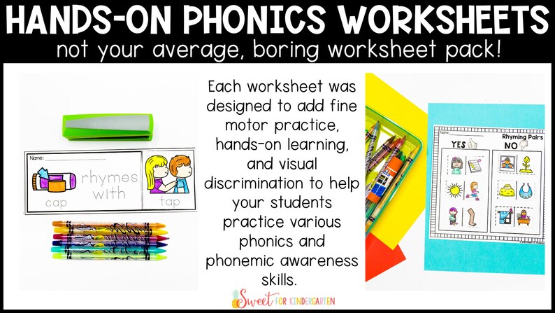 Rhyming Worksheets for Pre-k or Kindergarten | No Prep Phonics Rhyming ...