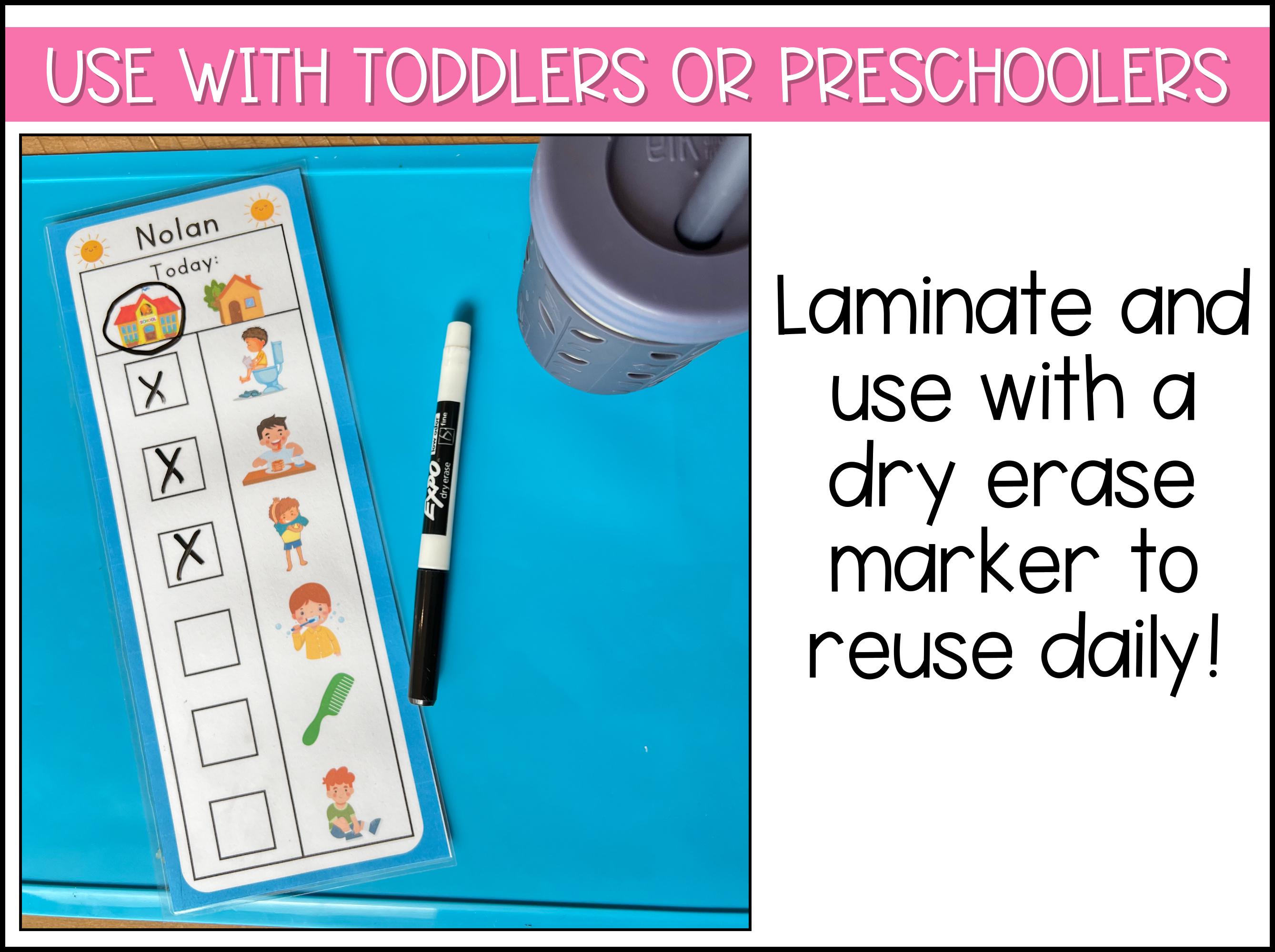 Editable Toddler Visual Checklist Canva Template | Preschool Getting ...