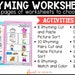 Rhyming Worksheets for Pre-k or Kindergarten | No Prep Phonics Rhyming ...