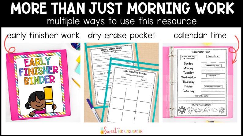 First Grade Morning Work Binder: Reusable Homeschool Activities - Etsy