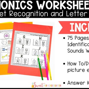 Kindergarten Phonics Unit: Letter Sounds & Recognition (PDF) - Etsy