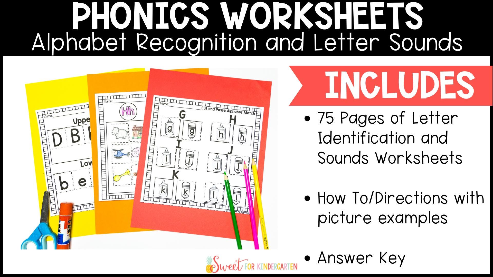 Kindergarten Phonics Unit: Letter Sounds & Recognition (PDF) - Etsy