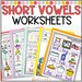Short Vowel Worksheets for Kindergarten | No Prep Phonics Practice ...