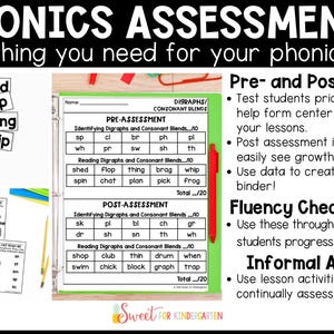 Consonant Blends and Digraphs Kindergarten Phonics Unit | Learn to Read ...