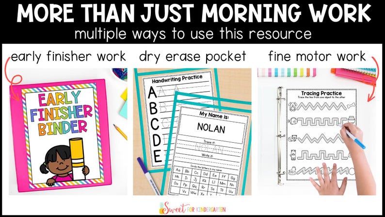 Pre-k Morning Work Binder: Practice Handwriting, Alphabet, Numbers ...
