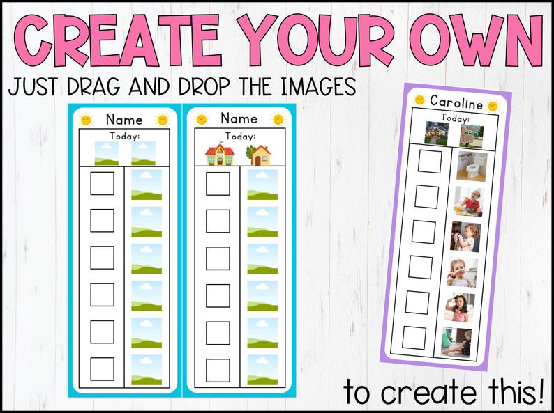 Editable Toddler Visual Checklist Canva Template Preschool Getting ...