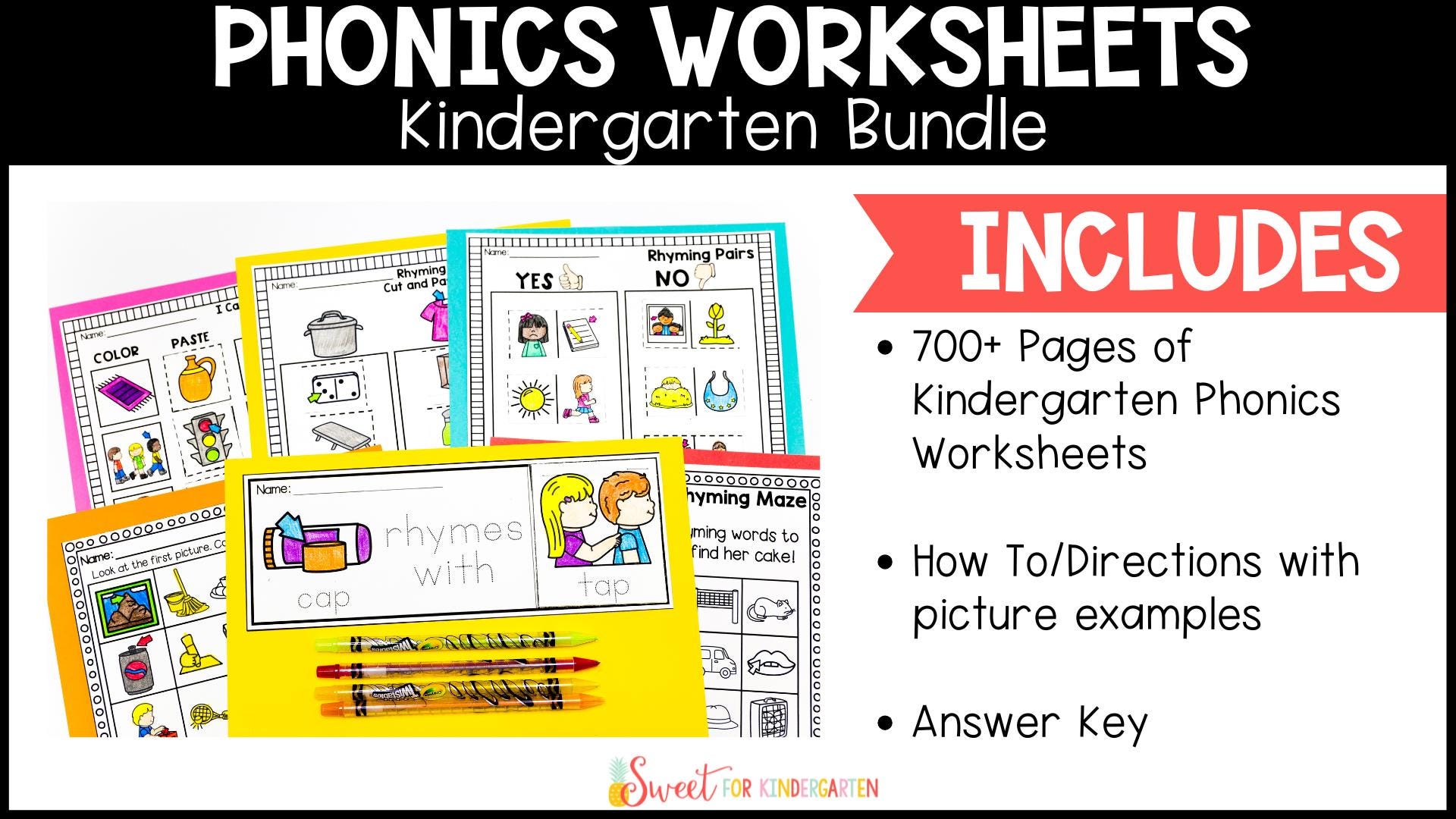 Phonics Worksheets Mega Bundle: 1000+ Pages, K-2 Homeschool (PDF ...