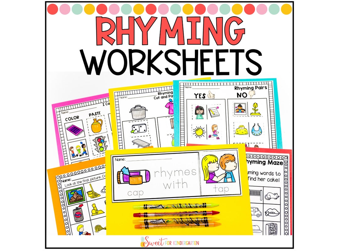 Rhyming Worksheets for Pre-k or Kindergarten | No Prep Phonics Rhyming ...