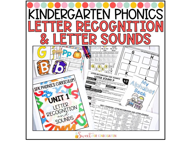 Kindergarten Phonics Unit: Letter Sounds & Recognition (PDF) - Etsy