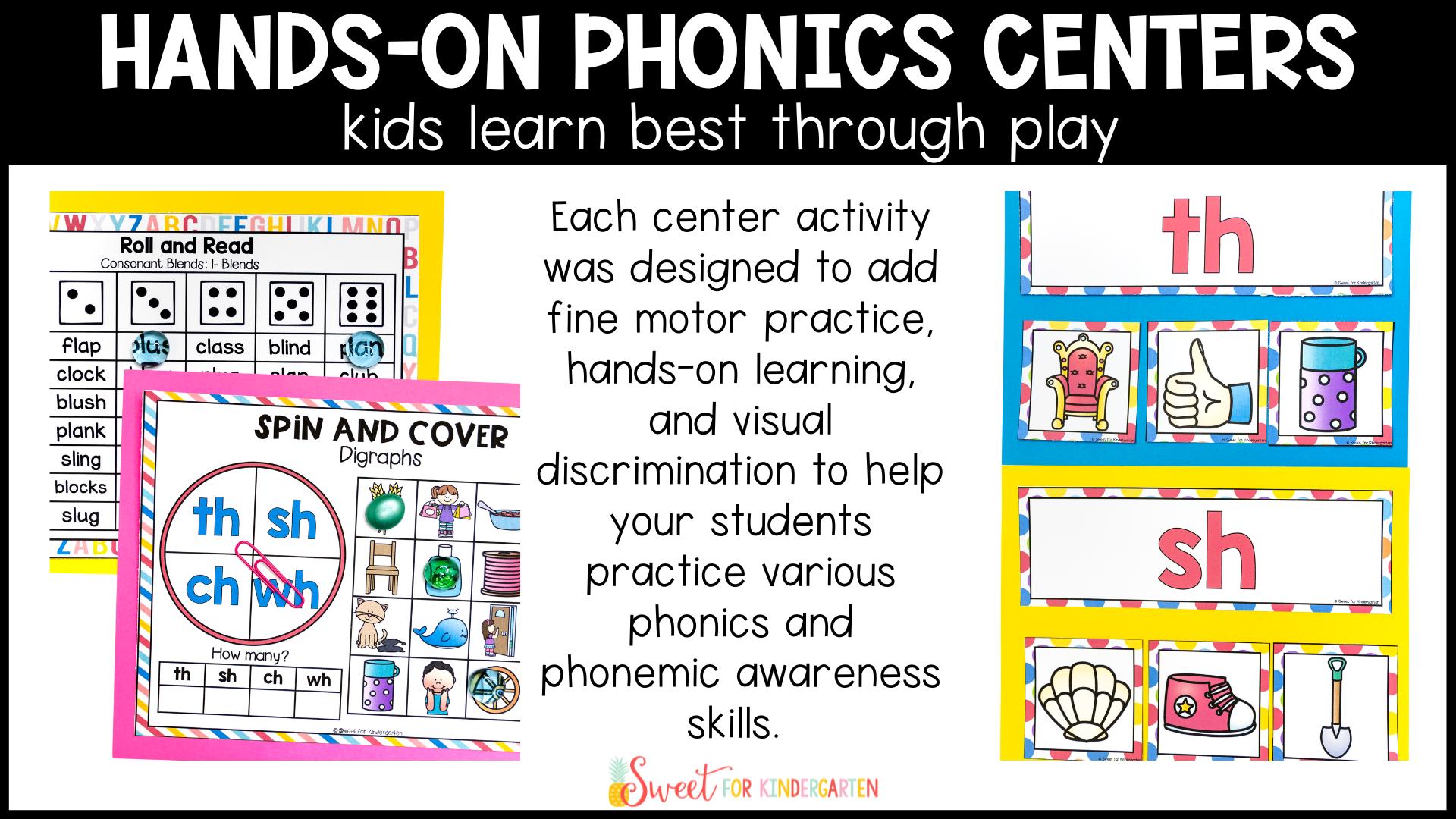 Phonics Games: Consonant Blends & Digraphs Literacy Centers (PDF ...