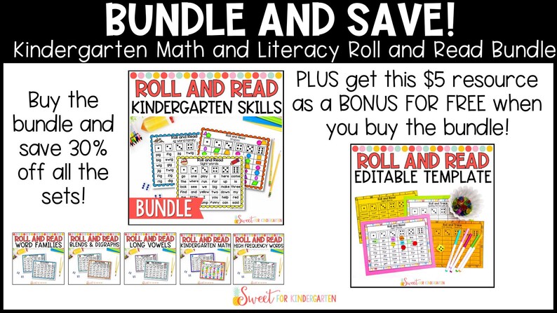 Sight Words Roll and Read Game | High Frequency Words Activity for K-3 ...