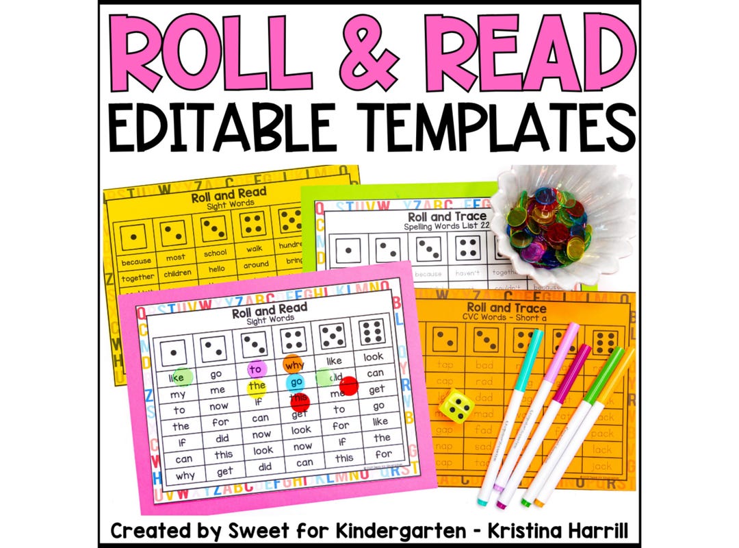 Editable Roll and Read Game Template: Phonics or Sight Word Fluency ...