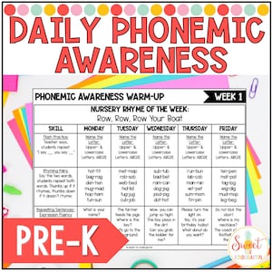 Pre-k Phonemic Awareness Lessons: Daily Warm-ups - Etsy