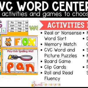 CVC Words Phonics Unit for Kindergarten | Learn to Read With Blending ...