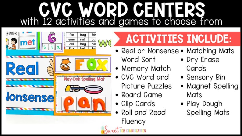 CVC Words Phonics Unit for Kindergarten | Learn to Read With Blending ...