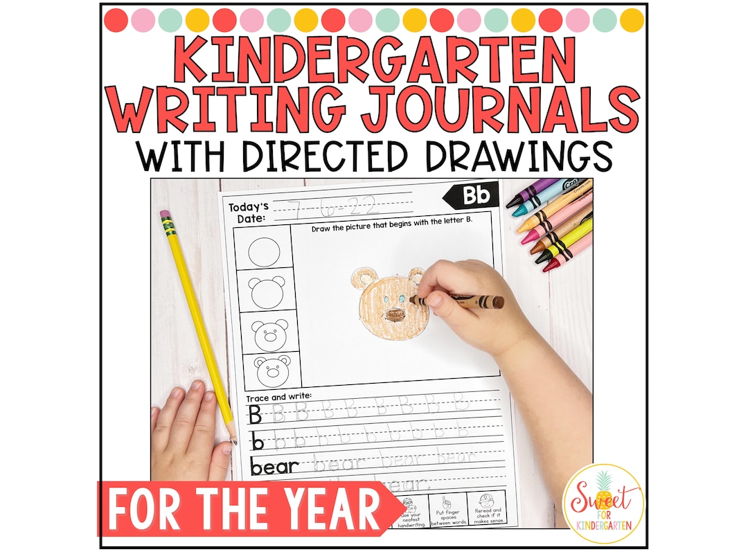Kindergarten Writing Journals: Handwriting & Directed Drawing (digital ...