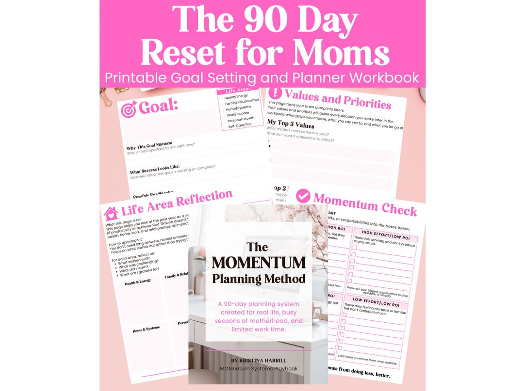 90 Day Reset for Moms | Business & Life Goal Setting Workbook for ...
