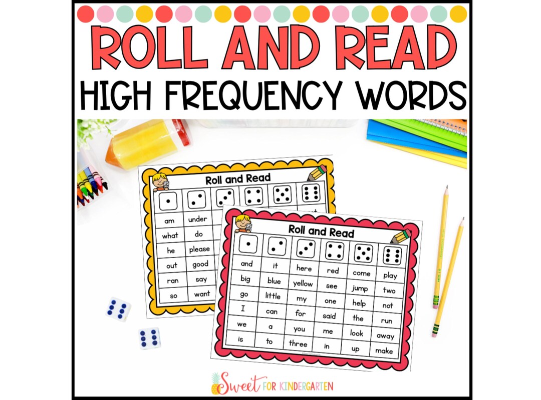 Sight Words Roll and Read Game | High Frequency Words Activity for K-3 ...
