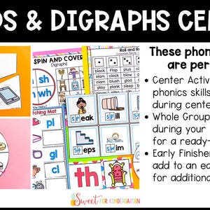 Consonant Blends and Digraphs Hands-on Phonics Centers | Engaging ...