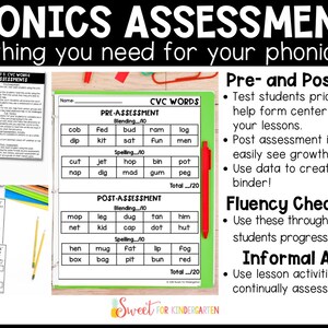 CVC Words Phonics Unit for Kindergarten | Learn to Read With Blending ...