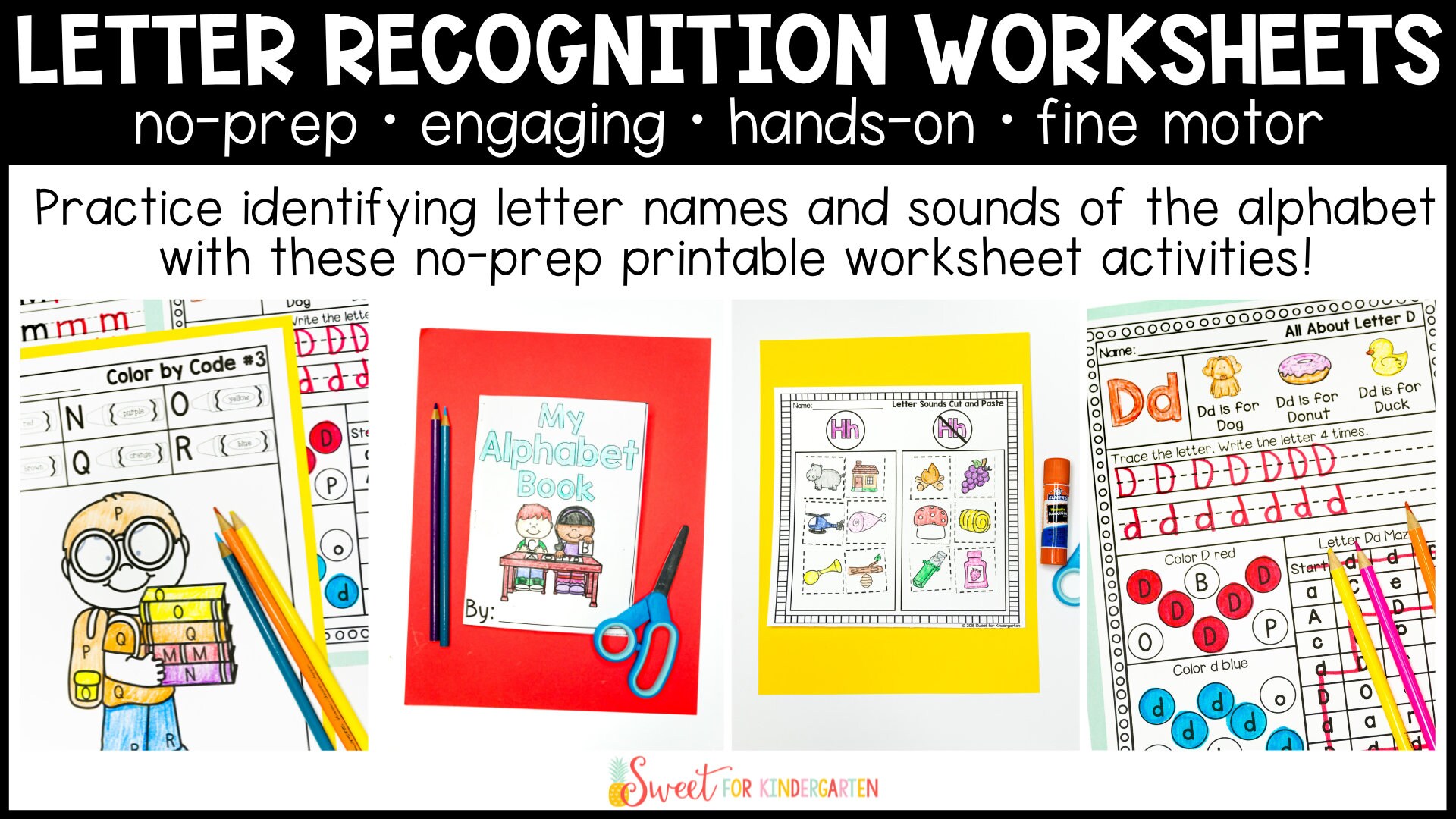 Alphabet Recognition and Letter Sounds Worksheets | Pre K or ...