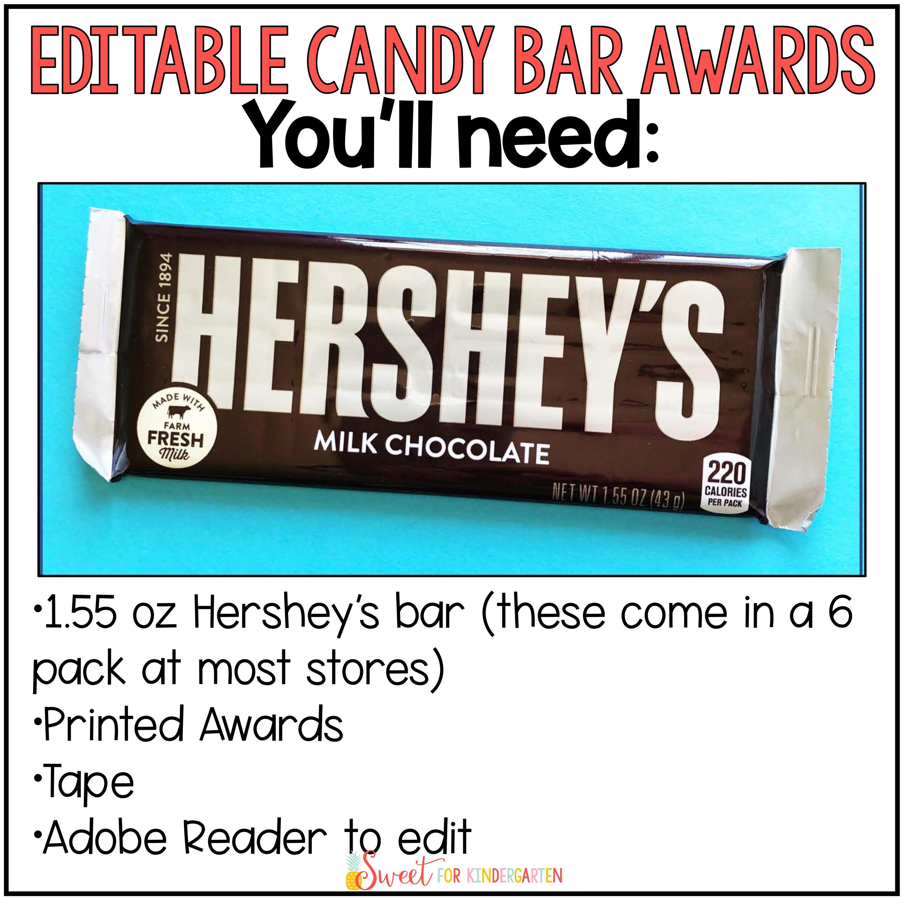 Editable Candy Bar Award Certificates: End of Year Student Gift (PDF ...